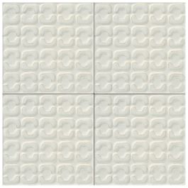 6X6 Memoria Bianco Struttura Stamp Semi-Matt